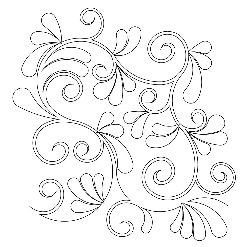 swirl paisley e2e 002 - Edge to Edge Quilting Patterns